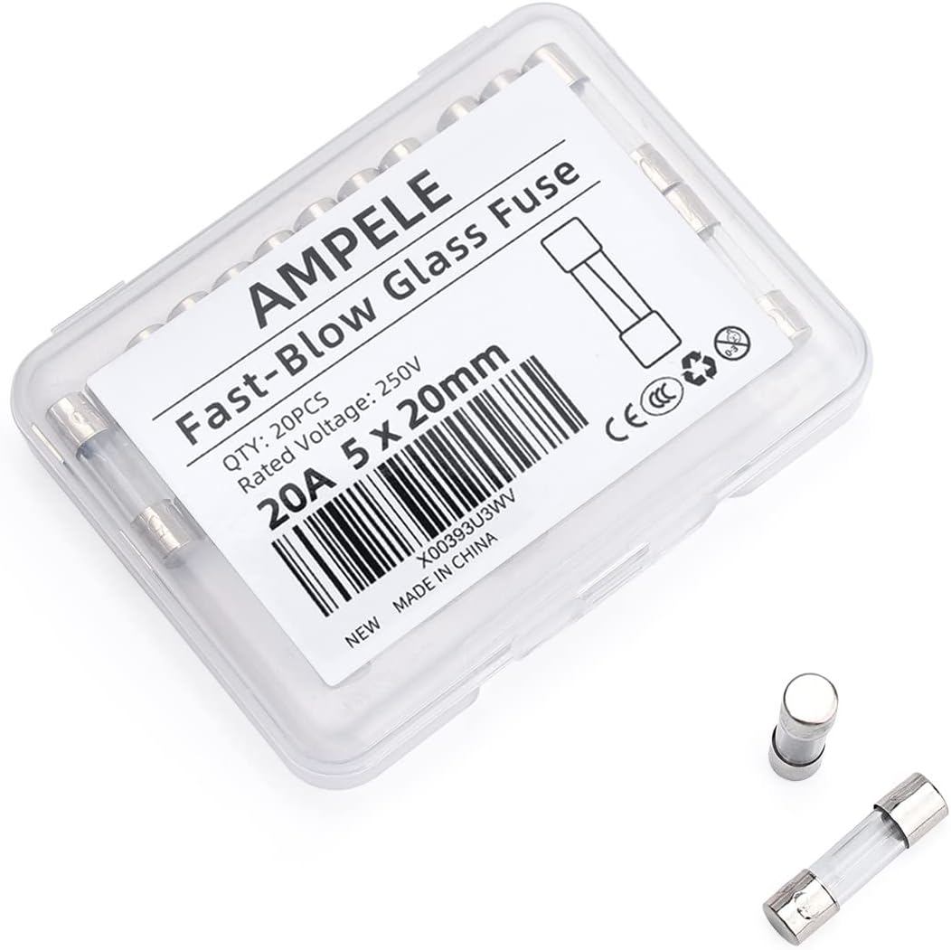 Amazon.com: BCP Pack of 10 pcs Slow-Blow Fuse 3A 250V Glass Fuses 20 x ...