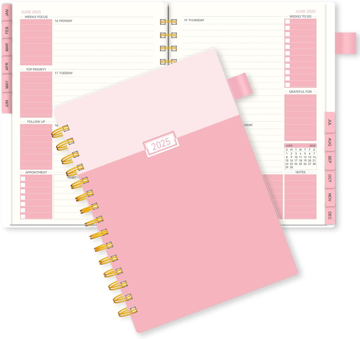 Planificateur 2025, calendriers sur 12 mois pour planificateur ...