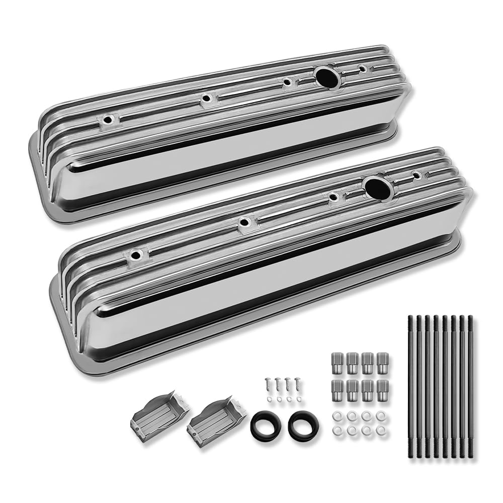 Center Bolt Valve Covers 350 Chevy IMOOA Tall Finned Center Bolt Valve ...
