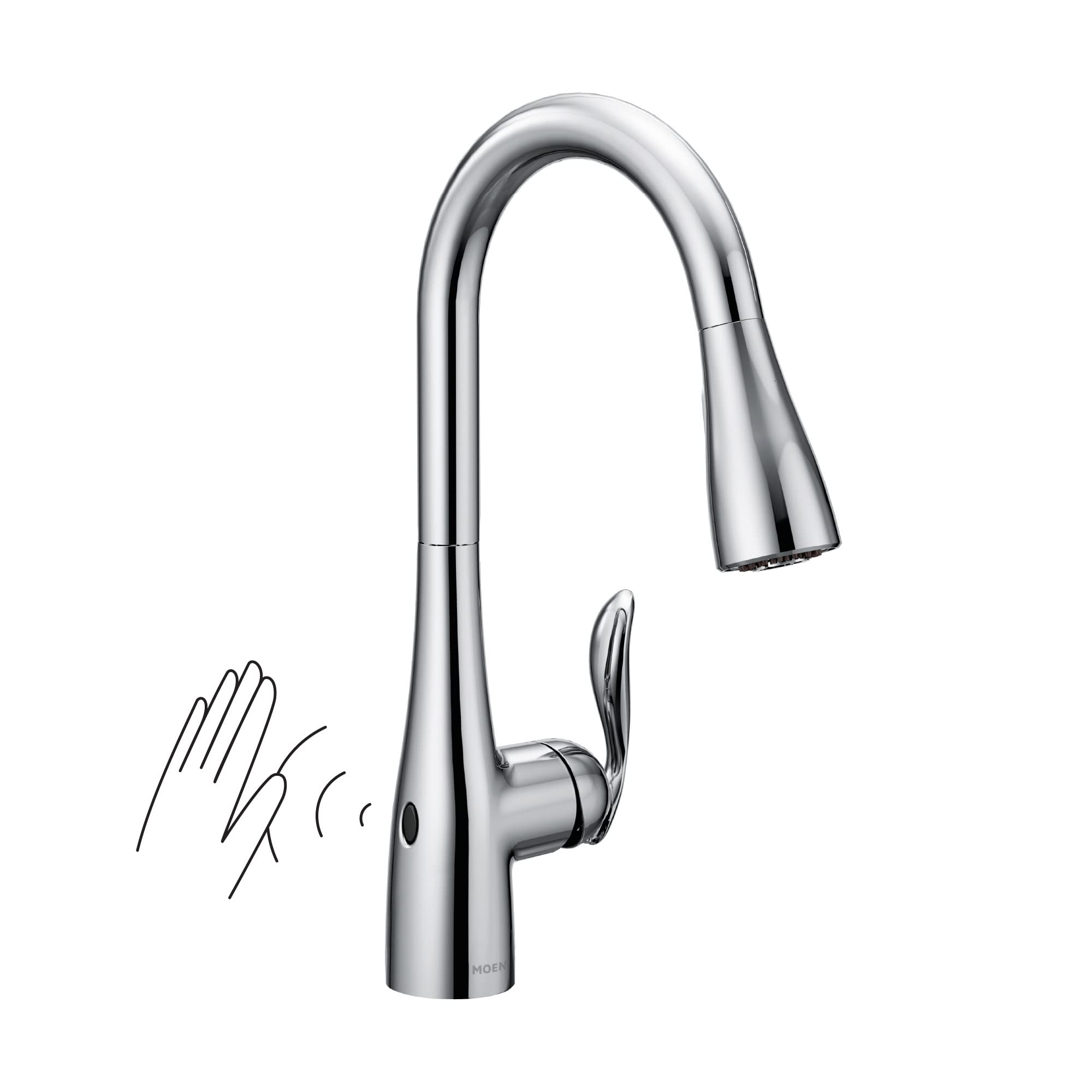Snapklik.com : Moen Arbor Chrome Motionsense Wave Touchless One-Handle ...