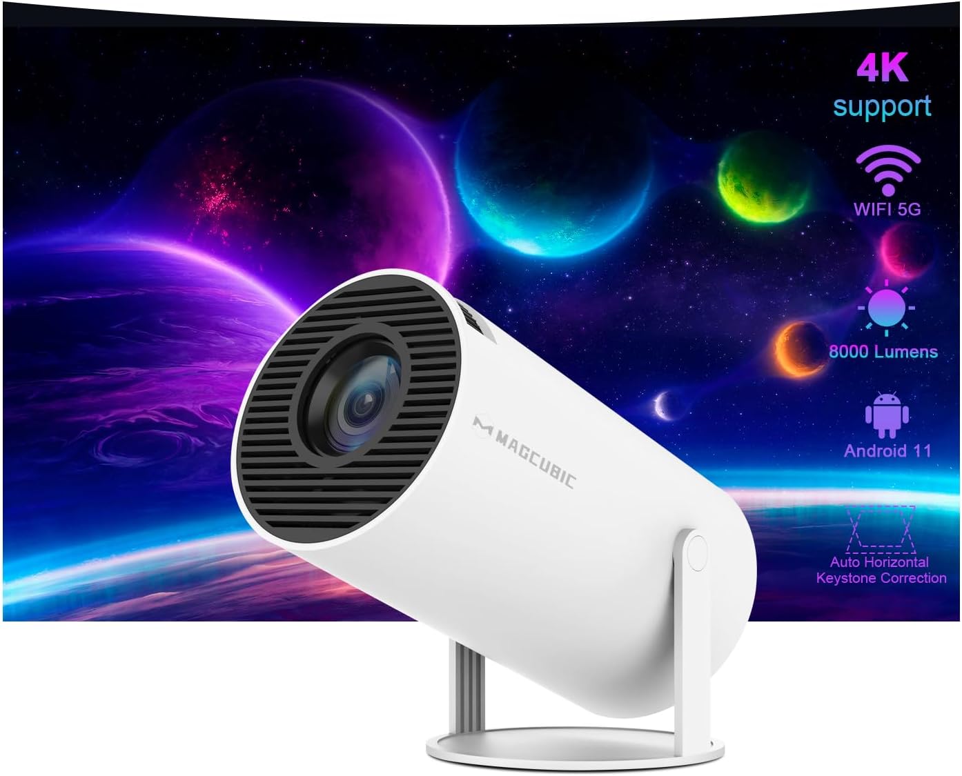 Amazon.com: Mini Projector 5G Wifi6 Bluetooth 5.0, Projector 4k 1080P ...