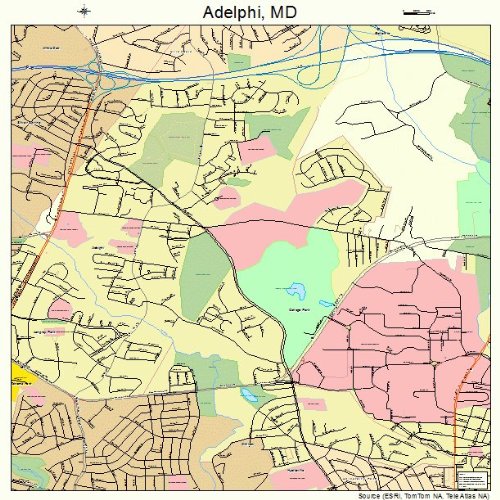Large Street & Road Map of Adelphi, Maryland MD - Printed poster size ...