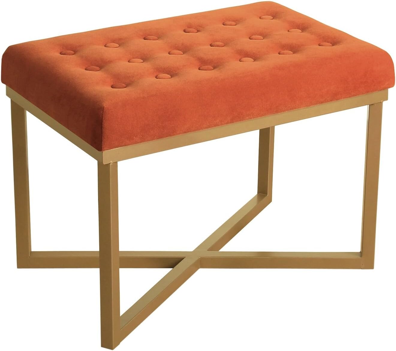 Amazon.com: Homepop Home Decor | Upholstered Tufted Velvet Ottoman ...