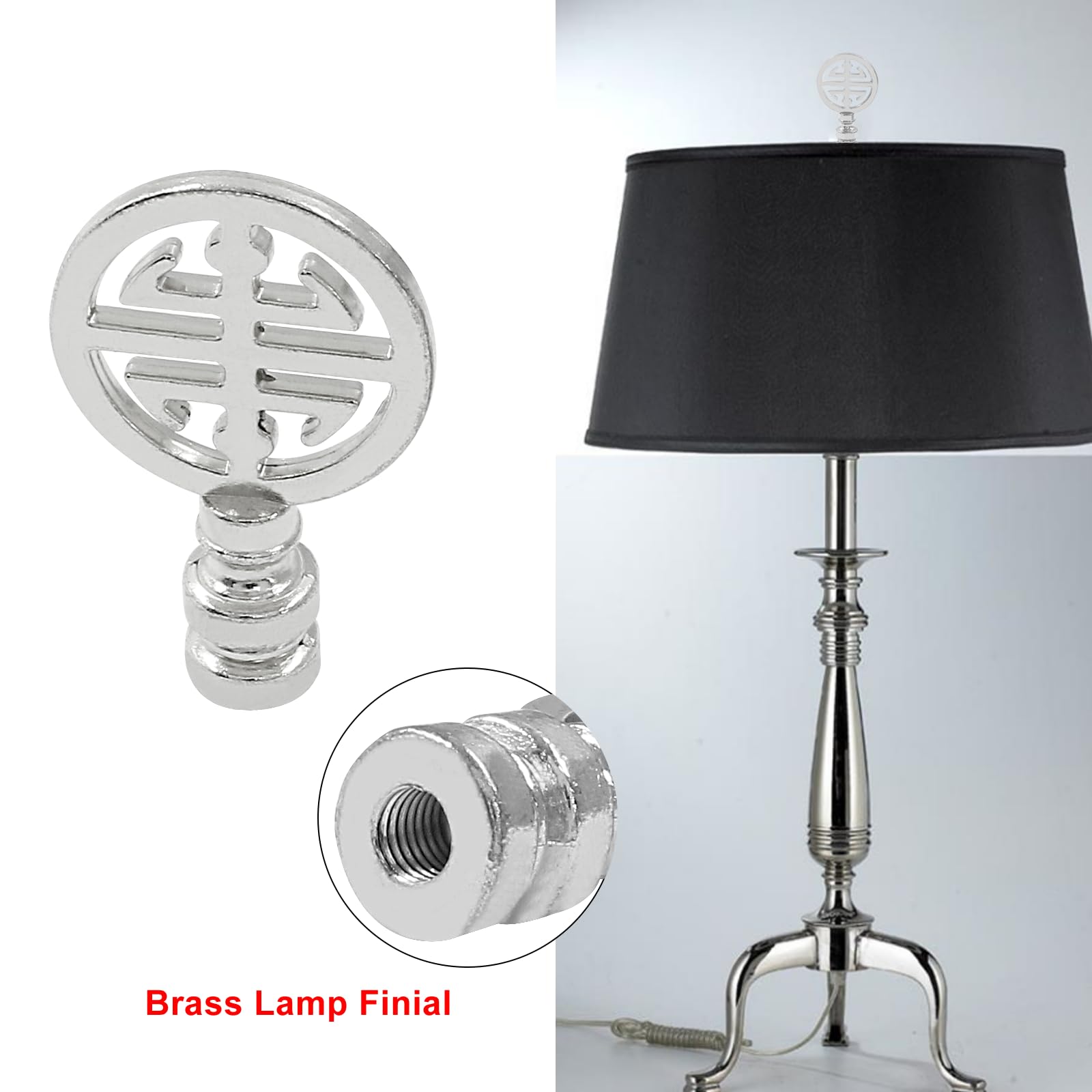 Lamp Finials Near Me 2-Pack Silver Lamp Finials - Decorative Lucky