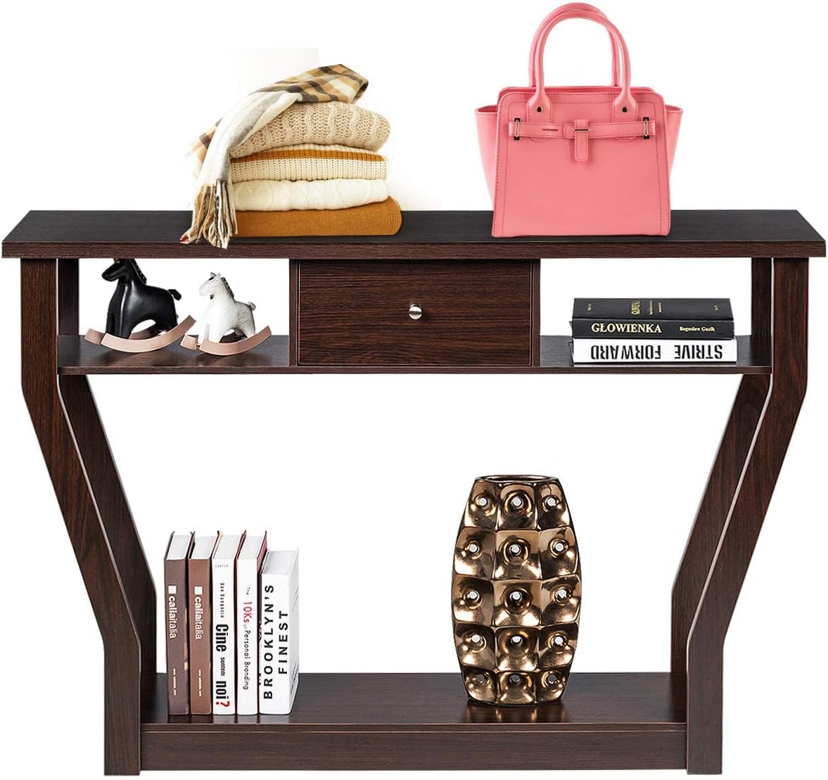 Amazon.com: OMISHOME Sofa Table - Entry Table - Brown Console Table ...