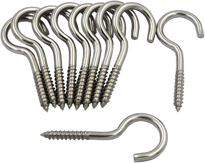 Amazon.com: DGOL 10 pcs 2-1/2 Inch 304 Stainless Steel Screw-in Hooks ...