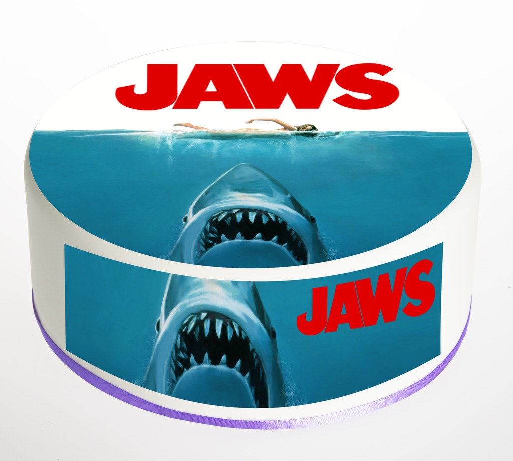 Jaws Shark Cake Topper Round Cake Topper Edible Rice Paper | Desertcart ...