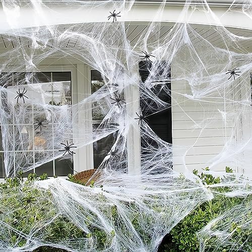 Amazon.com: Spider Webs Halloween Decorations,300Sqft Spider Webs ...