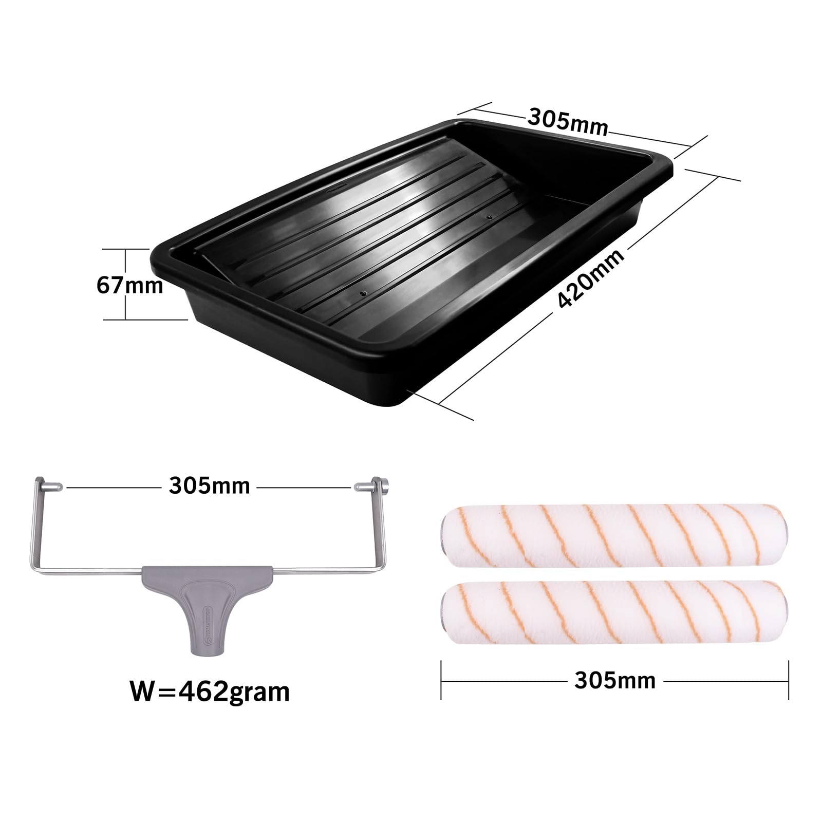Paint Tray Liner ROLLINGDOG 12 Inch - 2 Pcs Roller Covers With Frame ...