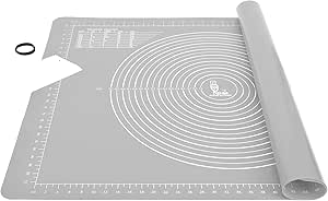 Extra Large Thick Non-Stick Silicone Baking Pastry Mat with Dough ...