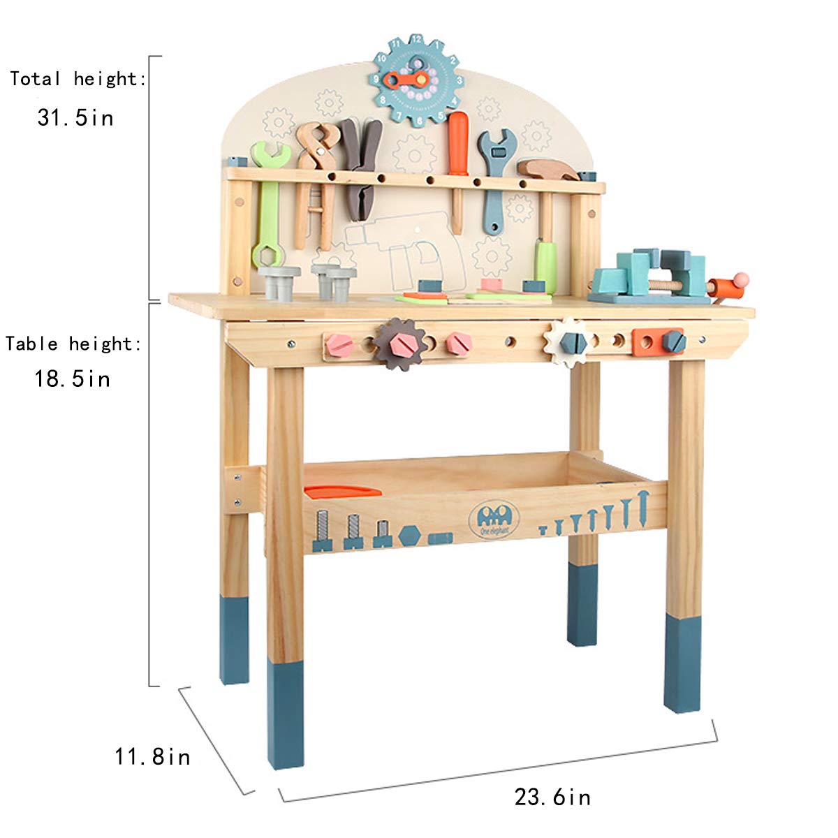 Wooden Power Tool Workbench for Kids, Building Tools Sets Pretend Play ...