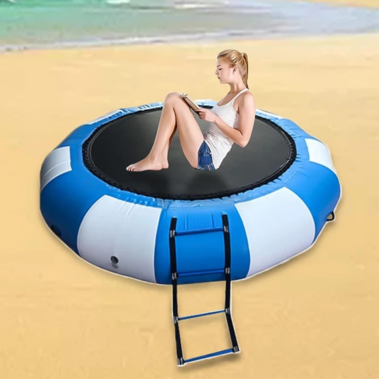 Amazon.com: Inflatable Water Recreational Water Trampoline with ...