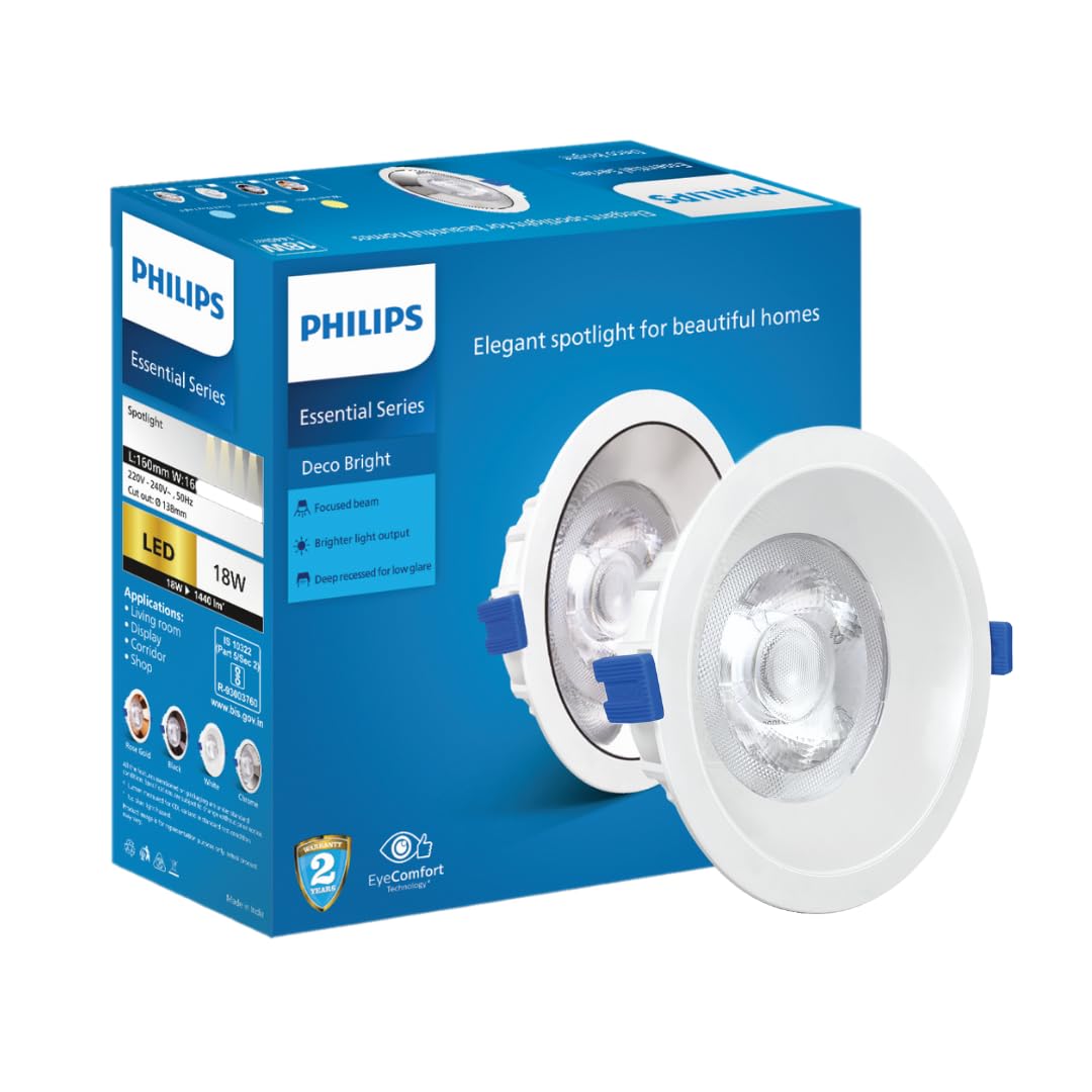 PHILIPS 18 Watt White Reflector LED Ceiling COB Round Spot Light with ...