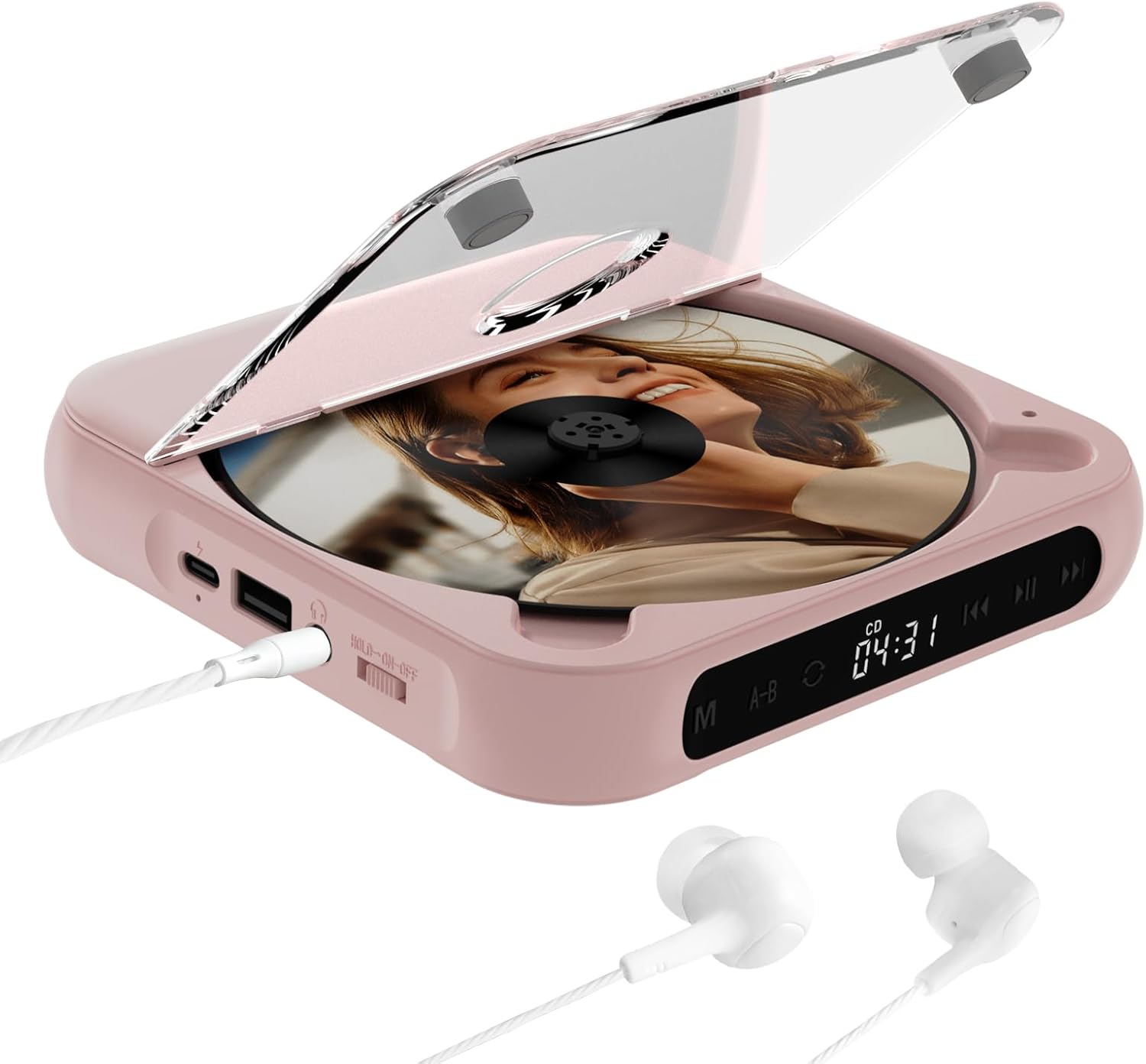 Amazon.com: ZYOKATA Portable CD Player Personal CD Players with ...