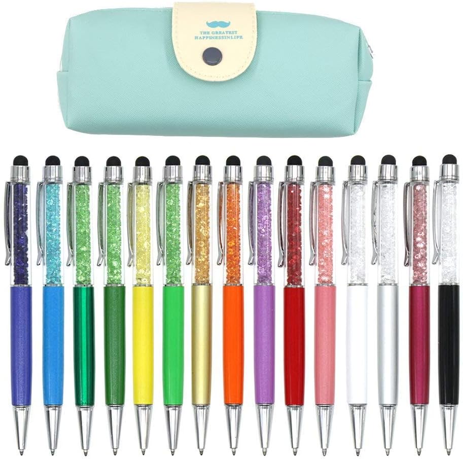 Laconile 15Pcs/Pack Diamond Crystal Bling Ballpoint Pens Diamonds ...