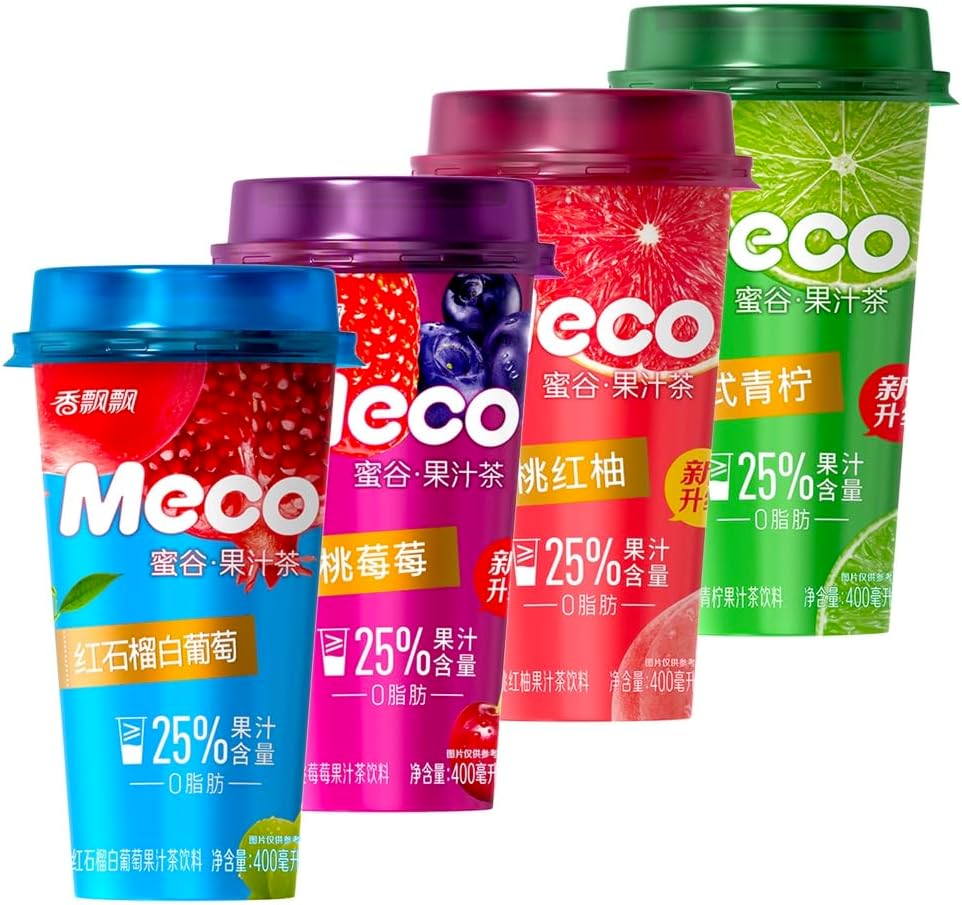 MECO Instant Fruit Juice Tea Drink Assorted 4 Flavours 400ml (Pack of 4 ...
