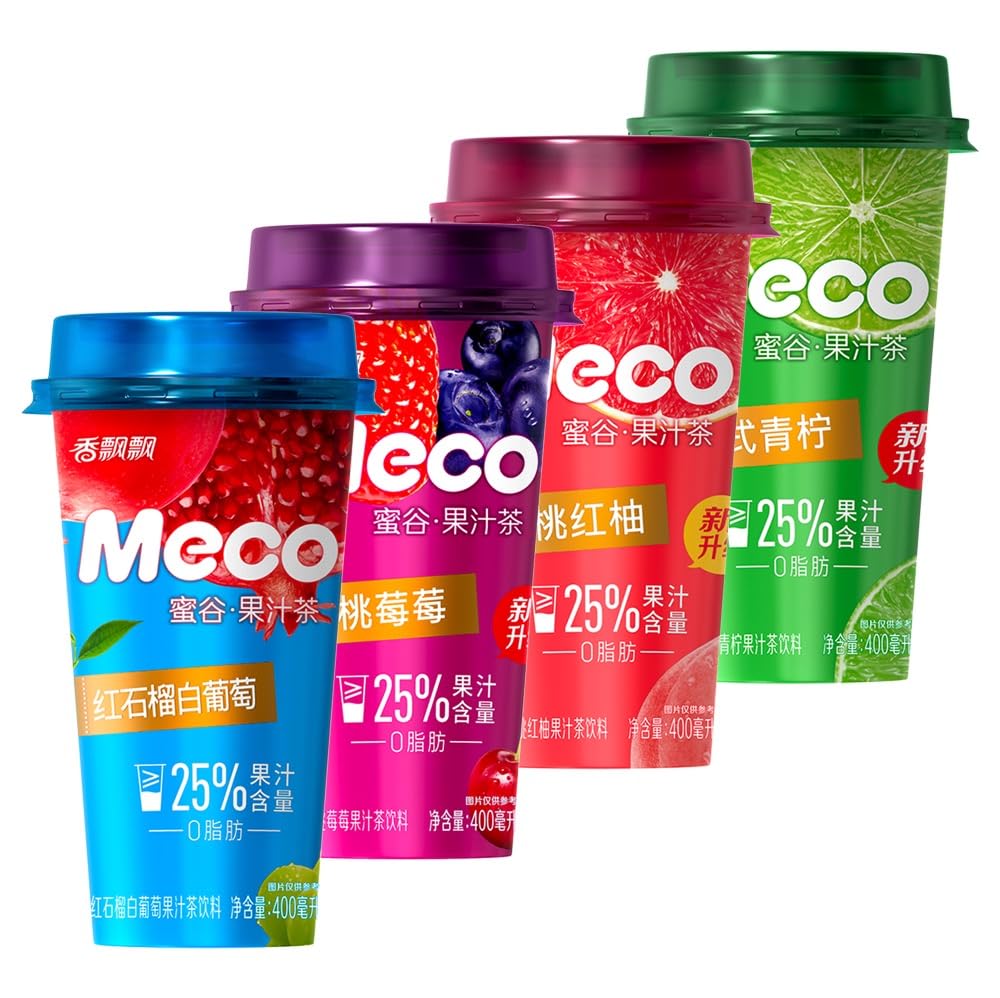 MECO Instant Fruit Juice Tea Drink Assorted 4 Flavours 400ml (Pack of 4 ...
