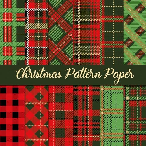 Amazon.com : Whaline 24Pcs Christmas Pattern Paper Plaid Scrapbook ...