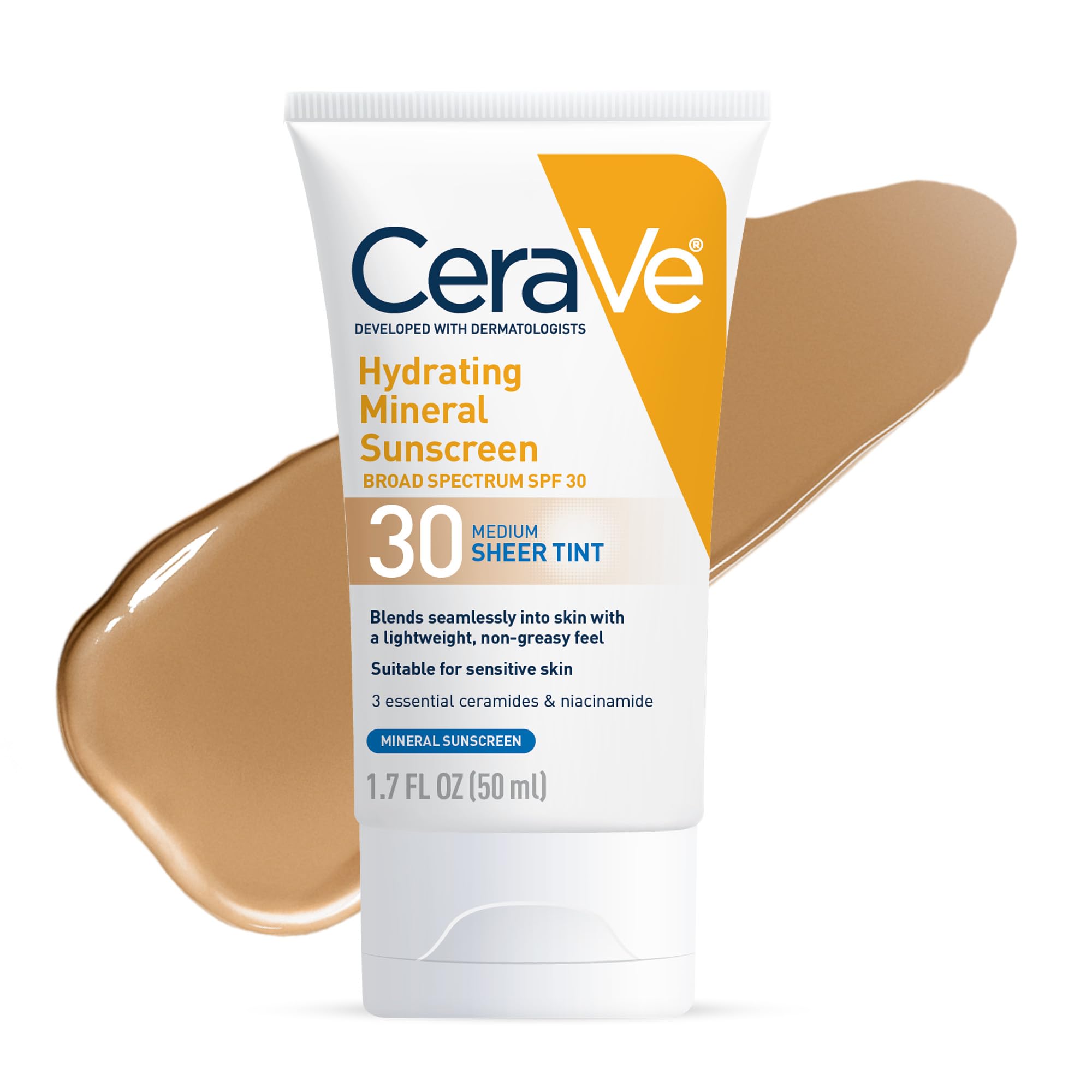 CeraVe – Écran solaire minéral hydratant pour le visage, teinte ...