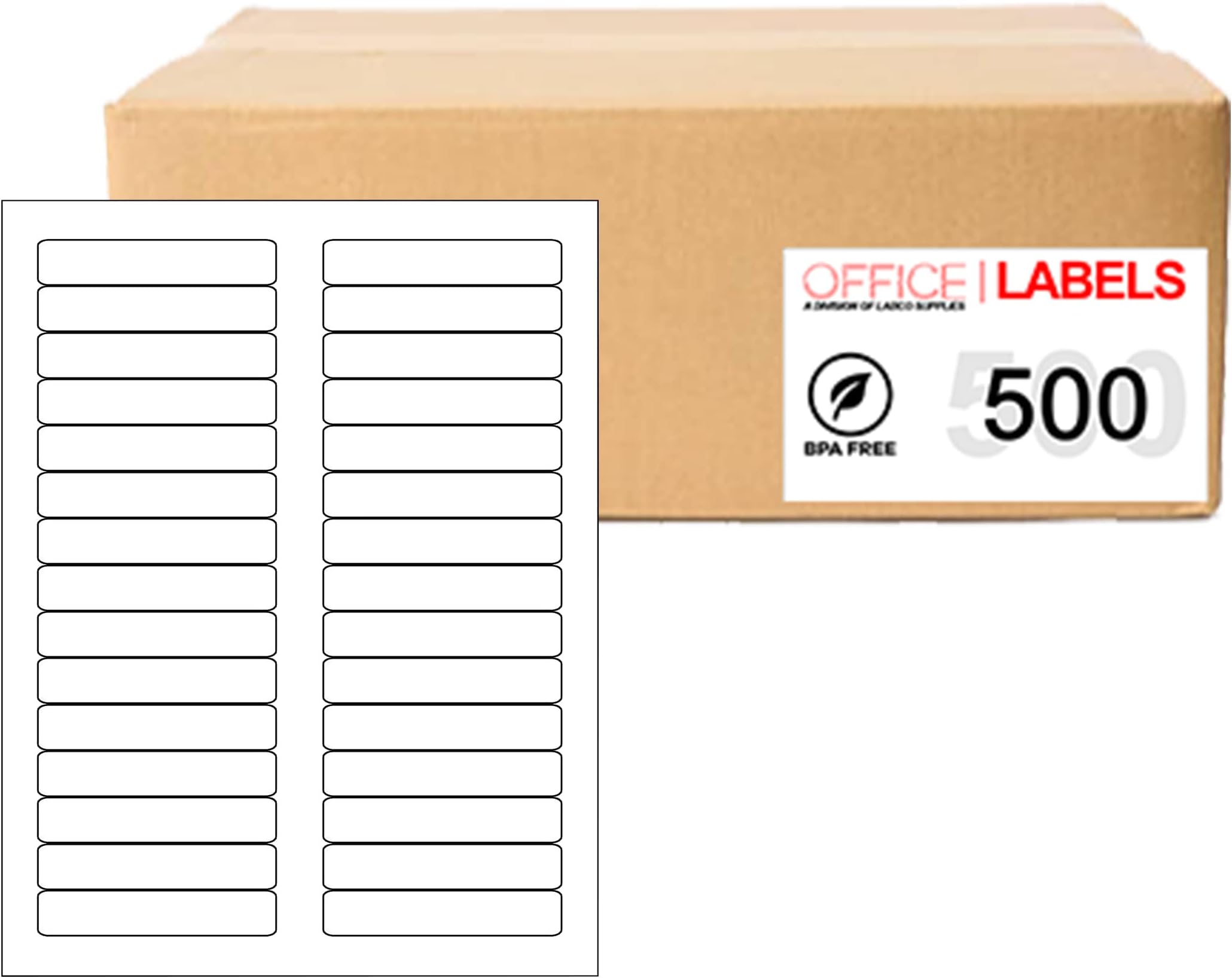 500 Sheets of Filing Labels 3-7/16'' x 2/3" 30up 15000 Labels 5366 5566 ...