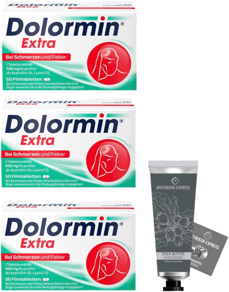 Dolormin extra 3 x 50 Filmtabletten inkl. einer Handcreme ODER ...