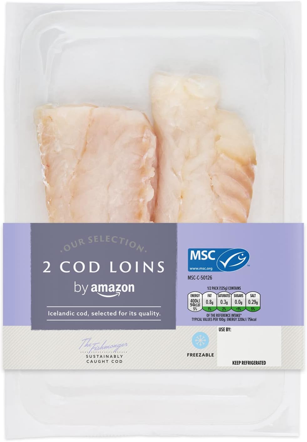 by Amazon Our Selection 2 Skinless & Boneless Cod Loins, 250g : Amazon ...
