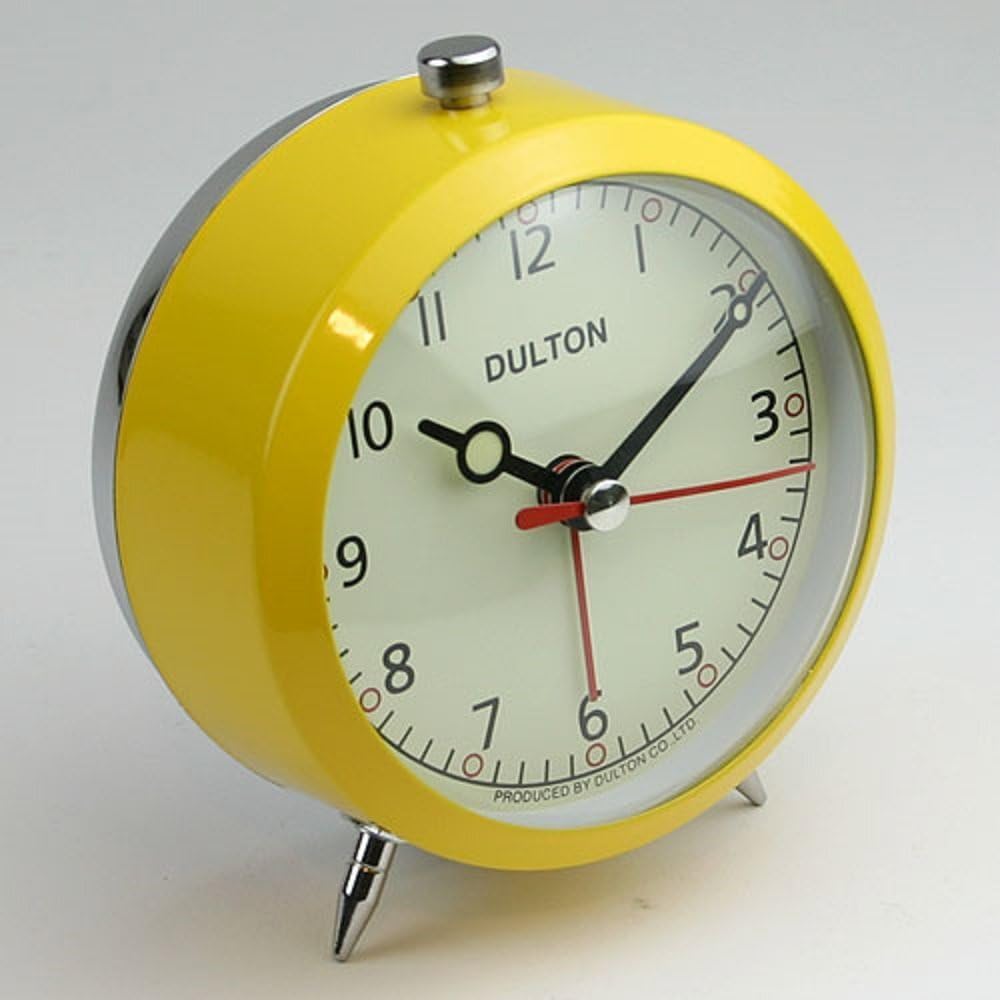 Amazon.com: Dulton Alarm Clock, Yellow, No Clicking, Unbored, Cute ...