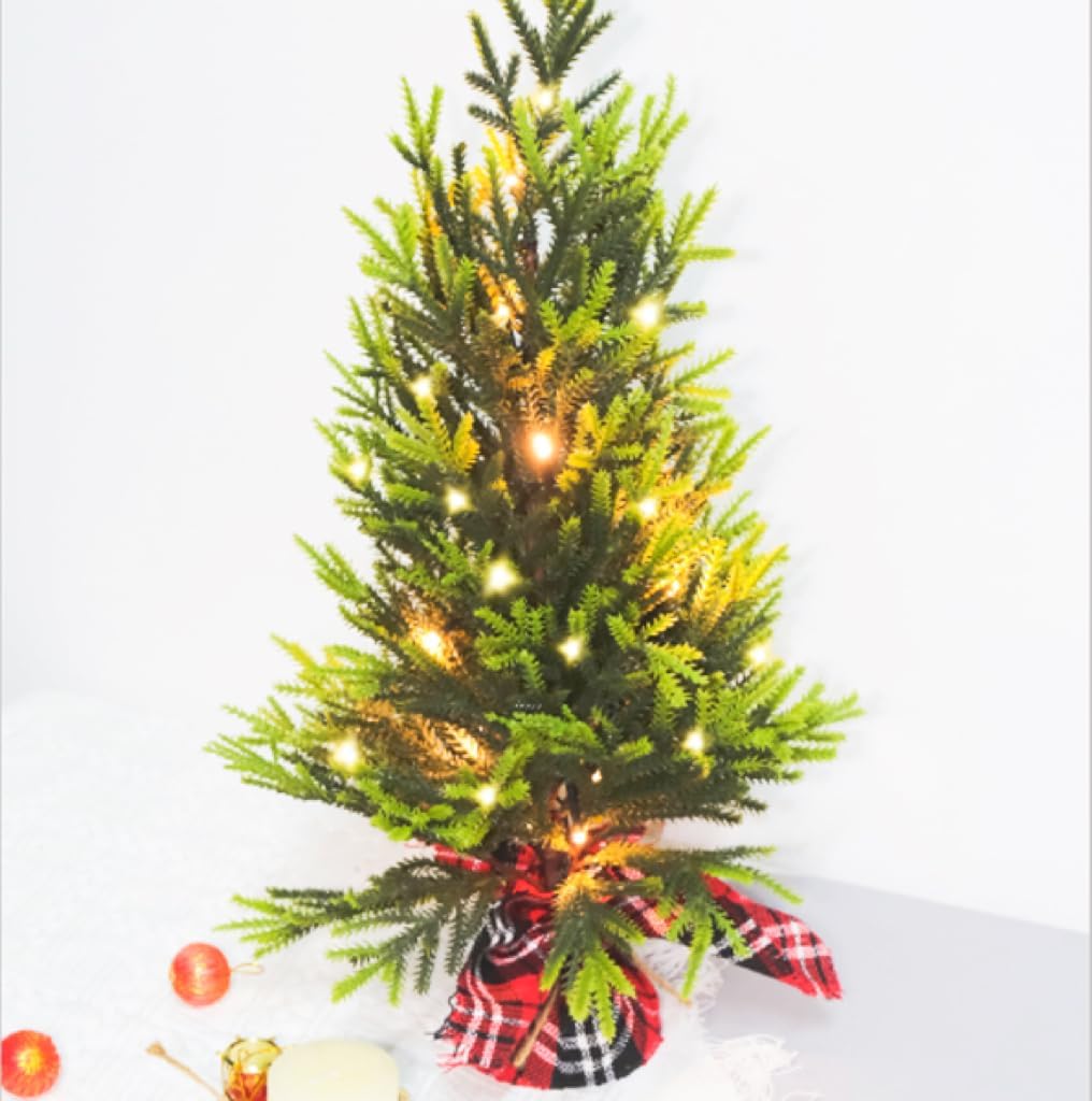 Amazon.com: Flopttsun 2Ft Pre-lit Mini Christmas Tree with Lights ...
