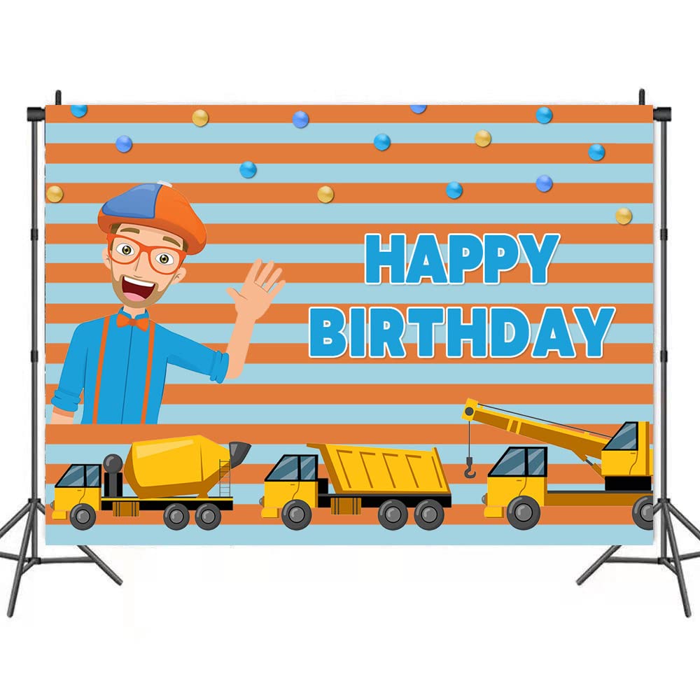 Buy Dbooker Blippi Banner, Blippi Birthday Party Supplies, English ...