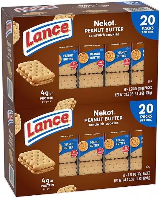 Amazon.com: Lance Nekot Peanut Butter Sandwich Cookies, 1.75 oz., 40 pk ...