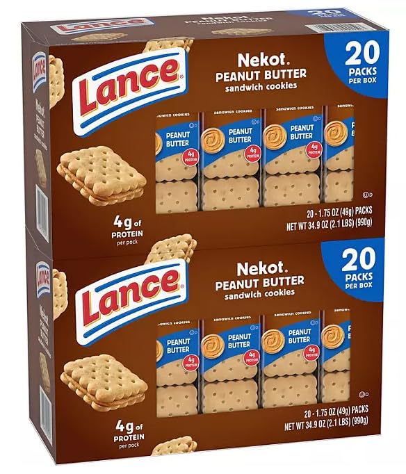 Amazon.com: Lance Nekot Peanut Butter Sandwich Cookies, 1.75 oz., 40 pk ...