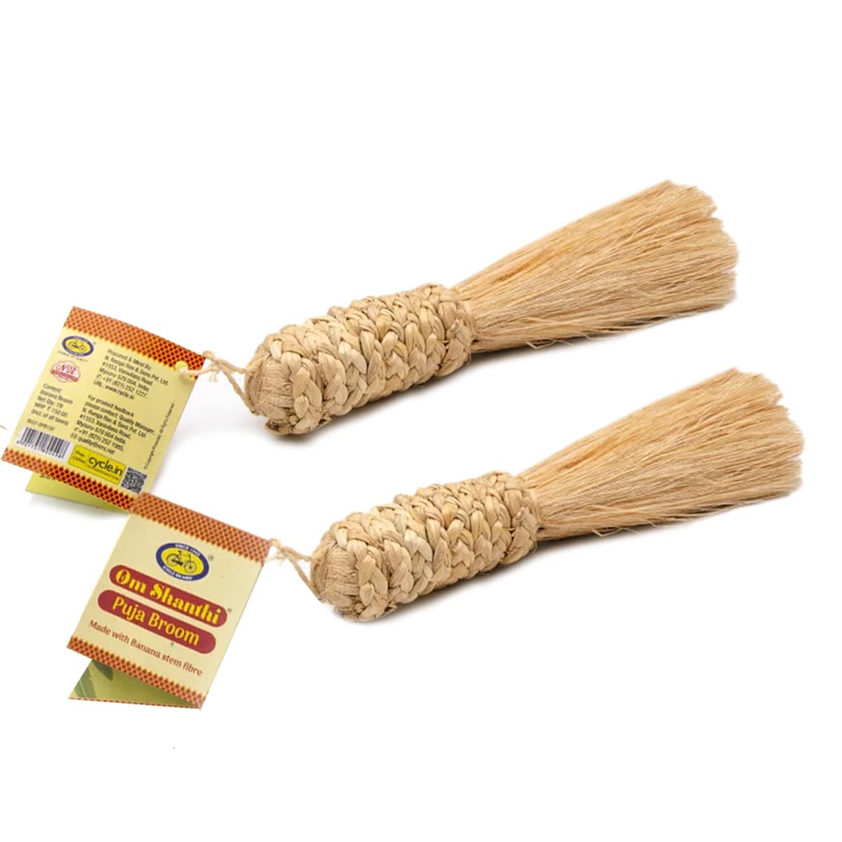 Cycle Pure Om Shanthi Pooja Broom - Pack of 2 | Made with Banana Stem ...
