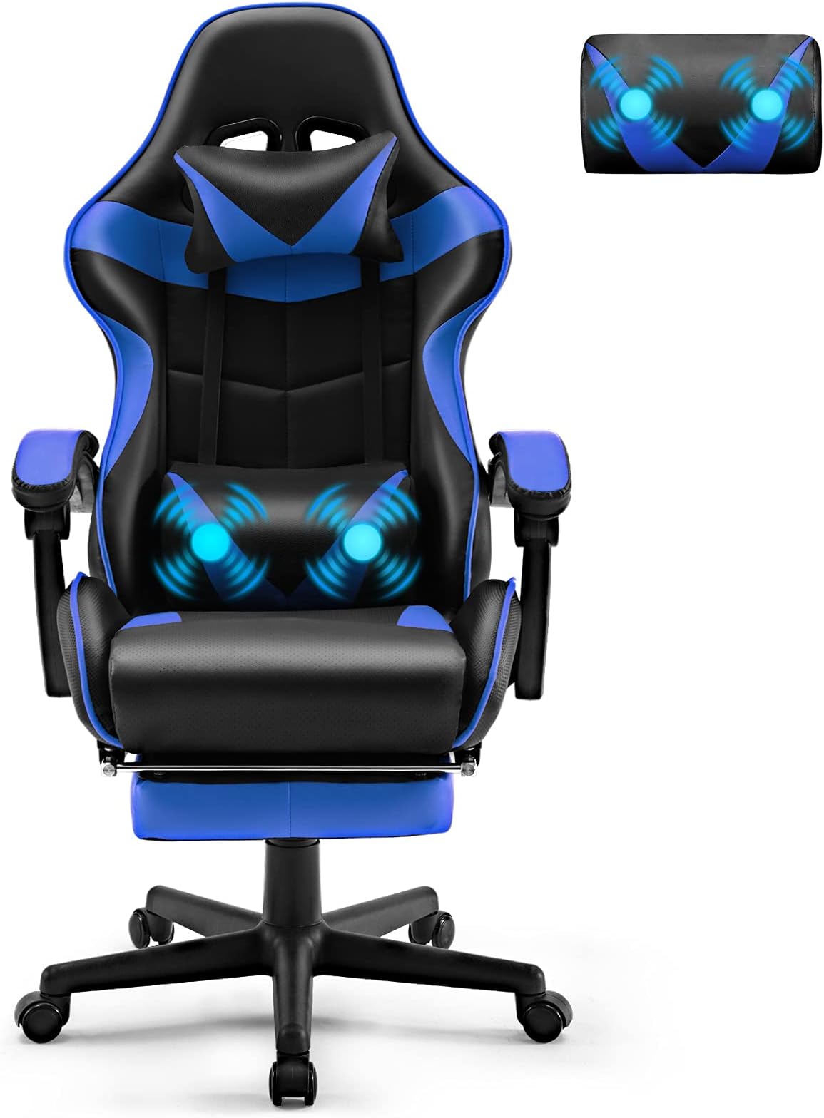 bigzzia Chaise Gaming Chaise Bureau, 155 Degrés PU Cuir Fauteuil de ...