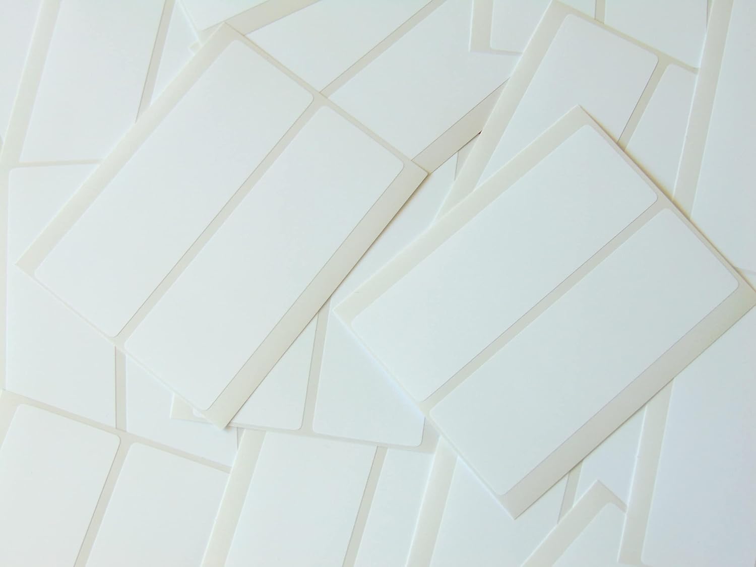 Pack of 44, 90x30mm Rectangle, White Plastic Labels, Permanent Adhesive ...