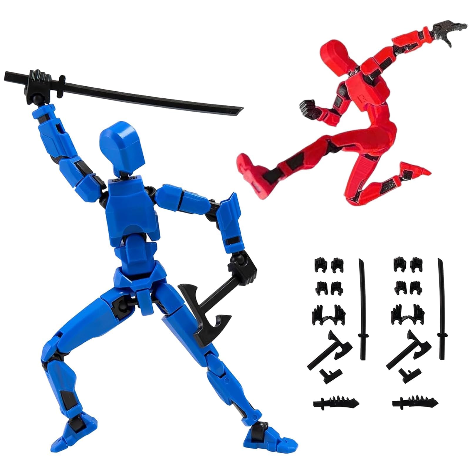 TOGETDREAM 2 Pcs T13 Action Figures Multi-Jointed Movable Robot Lucky ...