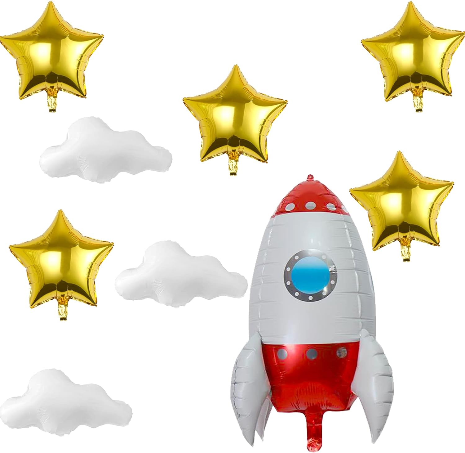 Amazon.com: BIEUFBJI 24-inch Rocket Aluminum Foil Balloons 4D ...