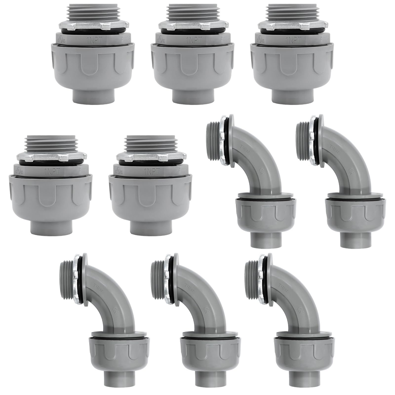 Wocloer 1 inch Liquid Tight Connector PVC Flexible Conduit Connector ...