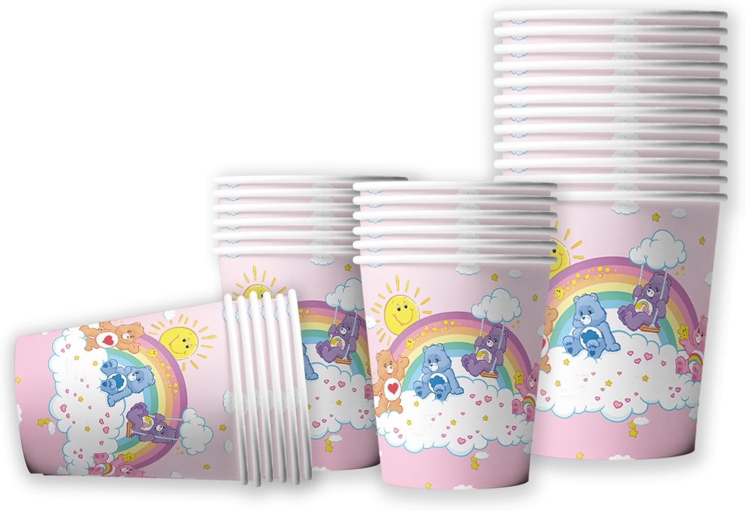 Amazon.com: ehdkprk 20Pcs 12 oz Rainbow Paper Cups Disposable Care Cute ...