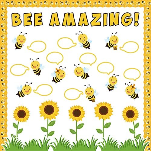Amazon.com: 40 Pieces Bee Bulletin Board Cutouts Paper-Cuts with Glue ...