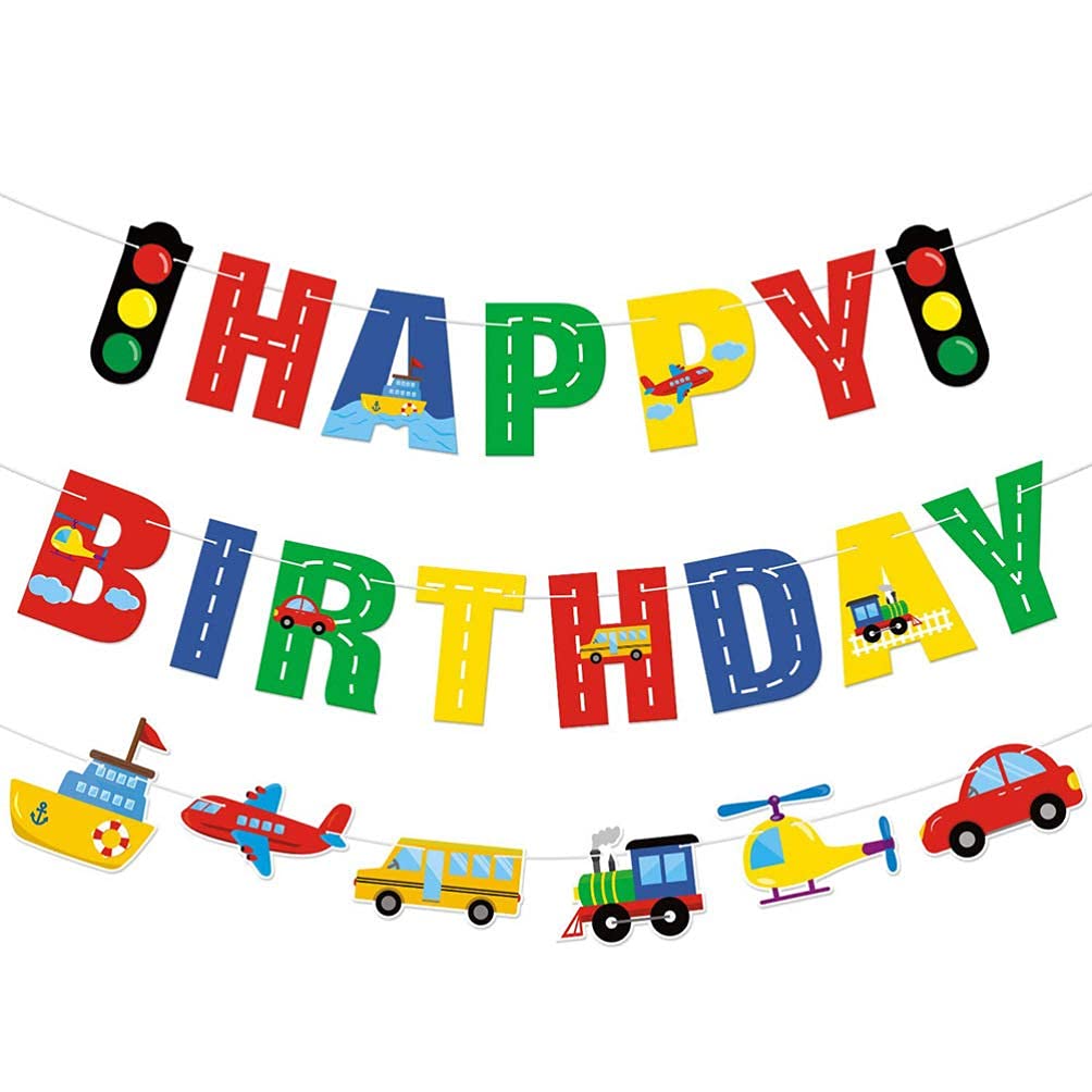 Buy Construction Car Banner Birthday Party Banner Aircraft Truck Banner ...