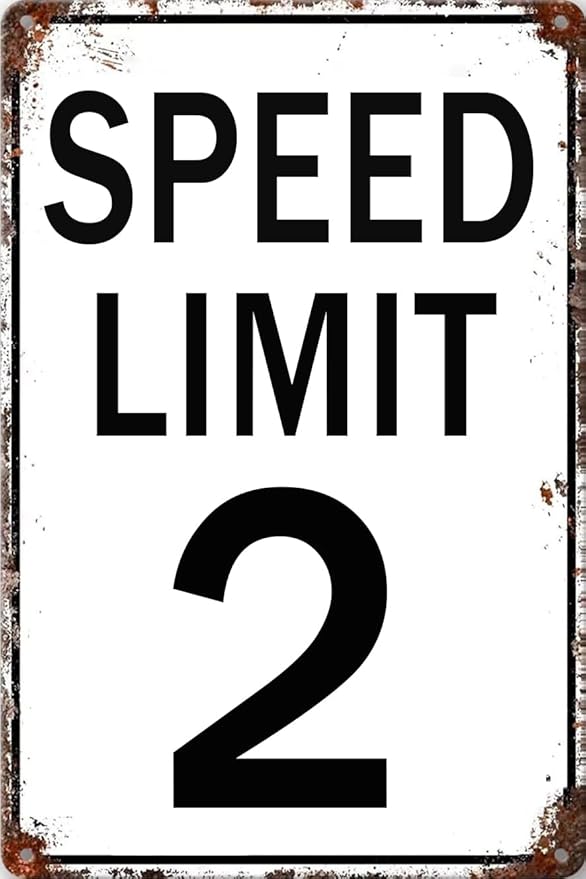 Amazon.com: Speed Limit 2 Sign Funny Metal Tin Signs Vintage Speed ...
