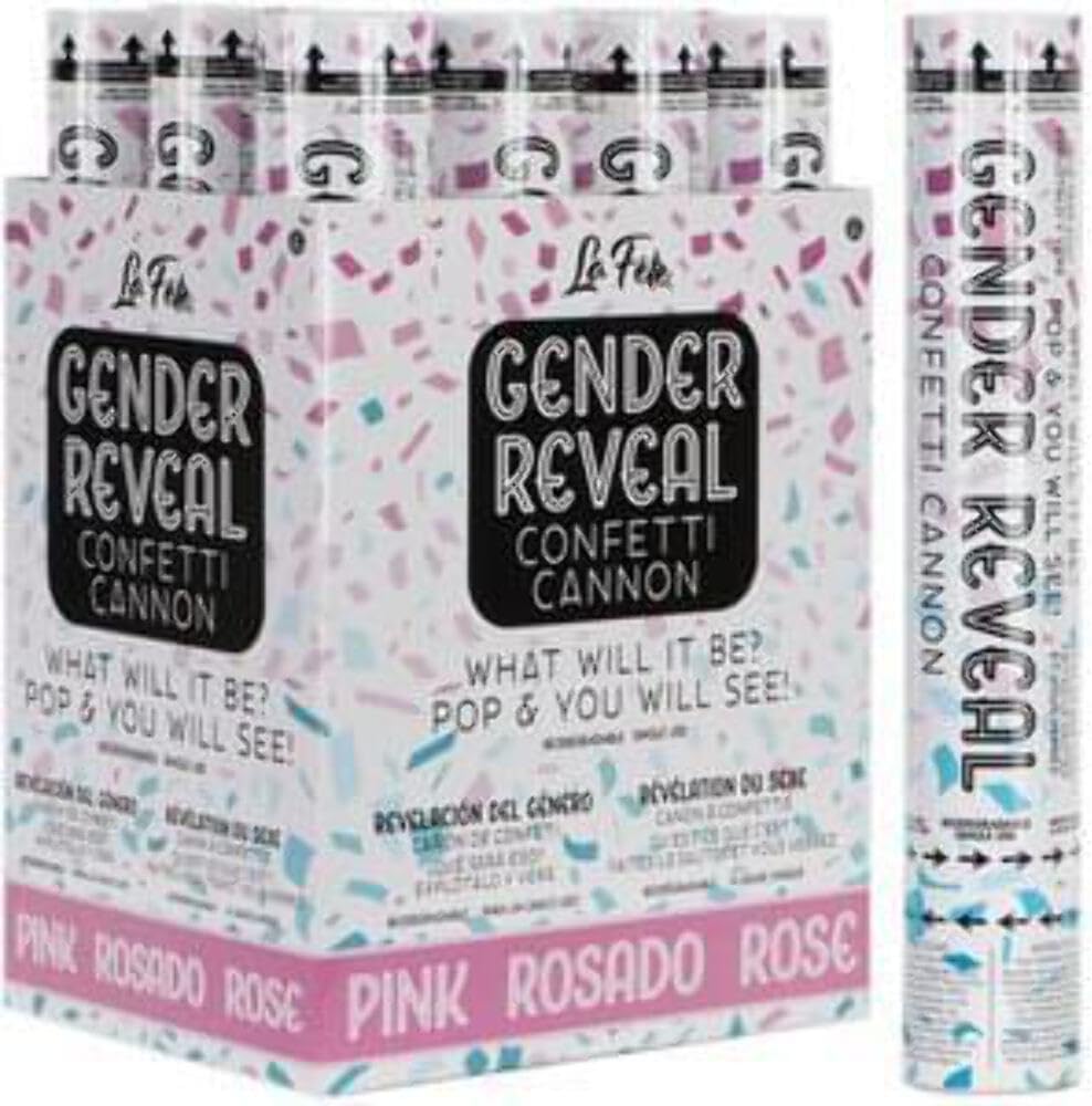 Amazon.com: Gender Reveal Pink Confetti Cannon - Magical Celebration ...