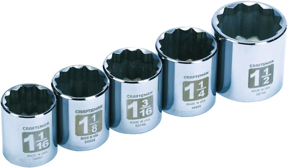 Amazon.com: Craftsman 5-PC Socket Set 1/2 Inch Drive : Tools & Home ...