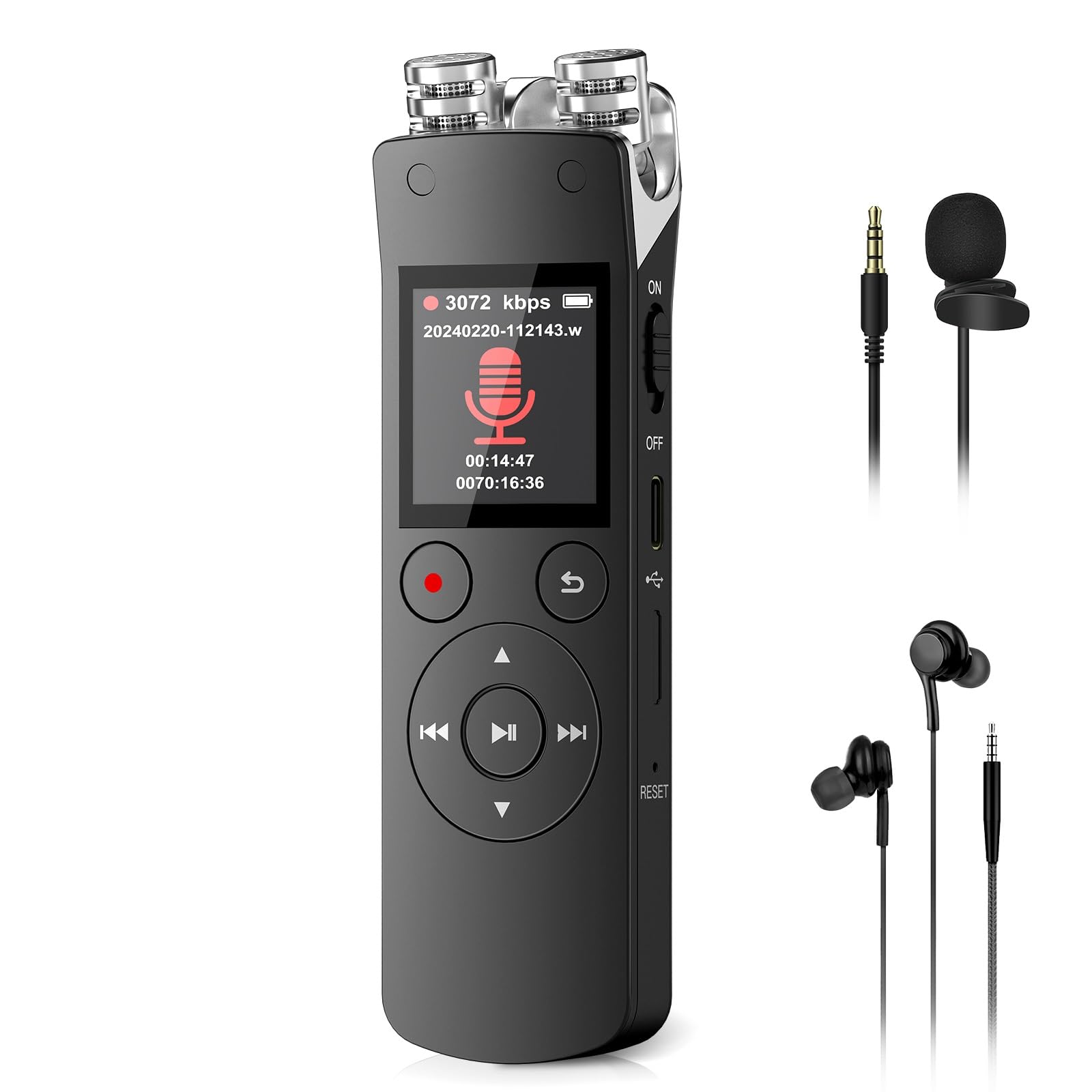 Ai Voice Recorder Zizsmi 128GB Magnetic Voice Recorder - 9000 Hours ...