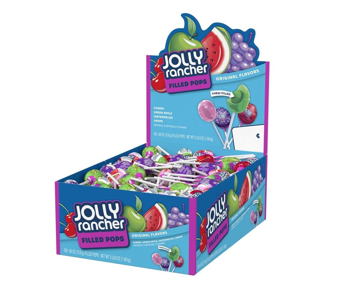 Buy JOLLY RANCHER Filled Pops Assorted Fruit Flavored Candy Box, 56 oz ...
