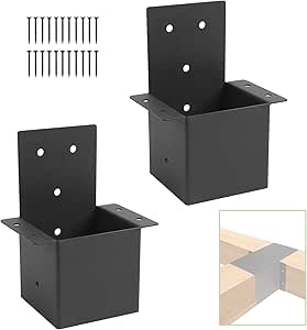 Lot de 2 supports de pergola, 10,2 x 10,2 cm (réel 9,1 x 9,1 cm), kit ...