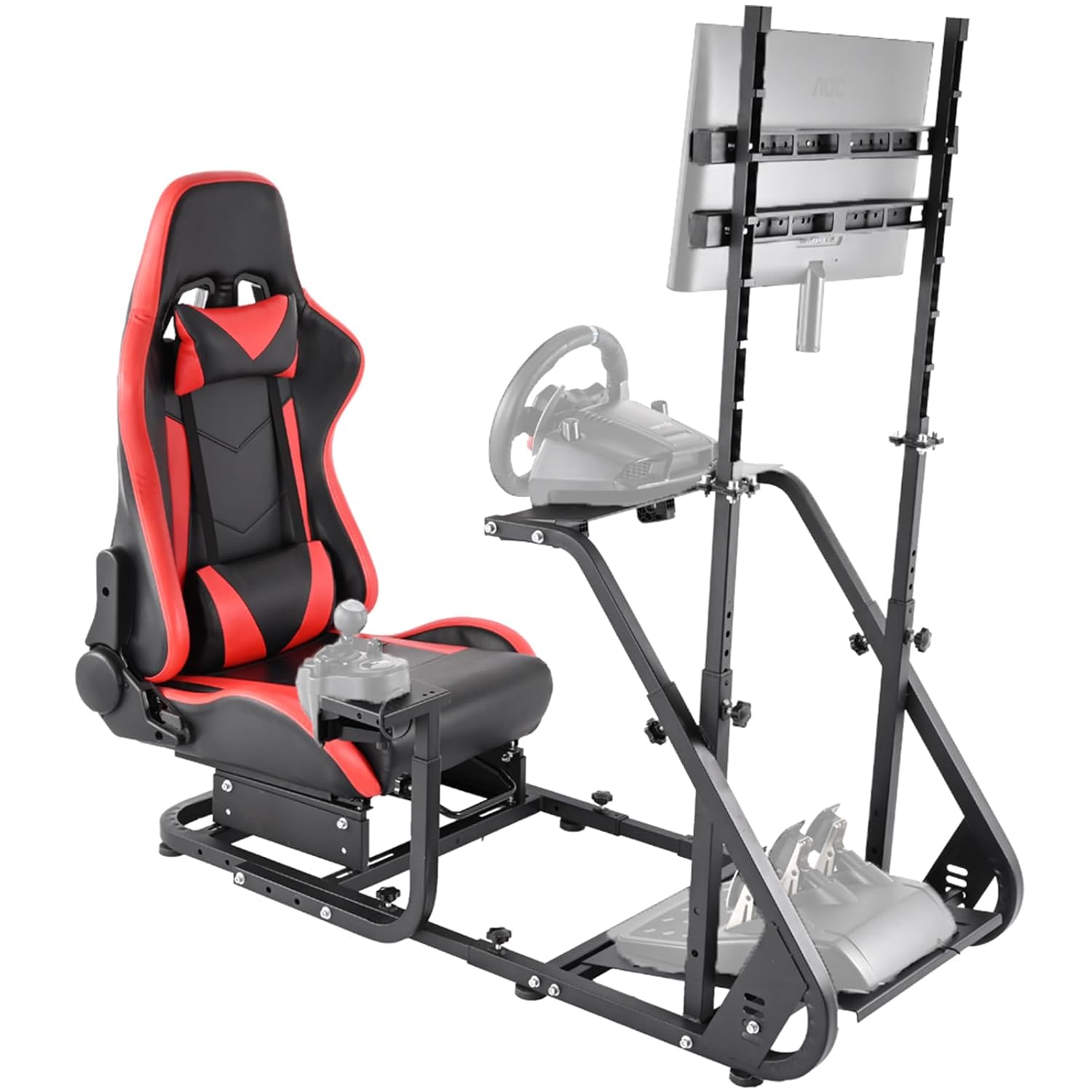 Amazon.com: Gazzyt Sim Racing Cockpit with Red Playseat and Monitor ...