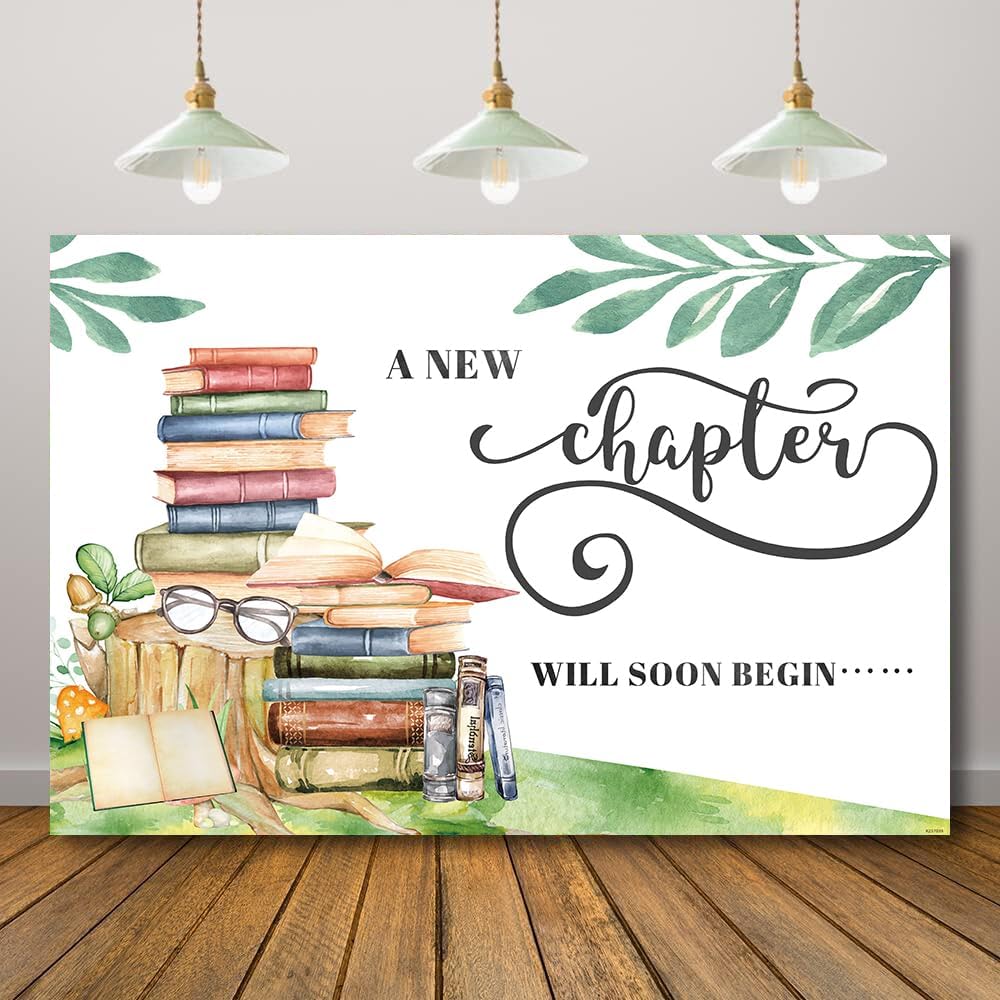 Amazon.com : Rcoaror A New Chapter Will Soon Begin Backdrop Bridal ...