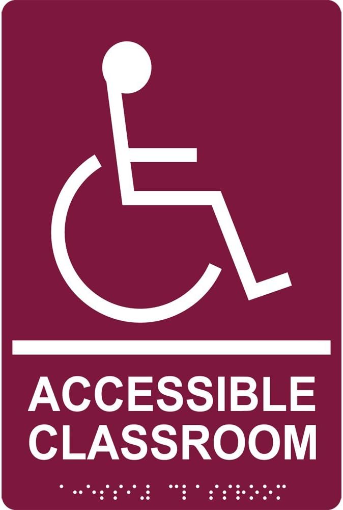 Amazon.com: ADA Accessible Classroom Braille Sign RRE-19612-WHTonBRG ...