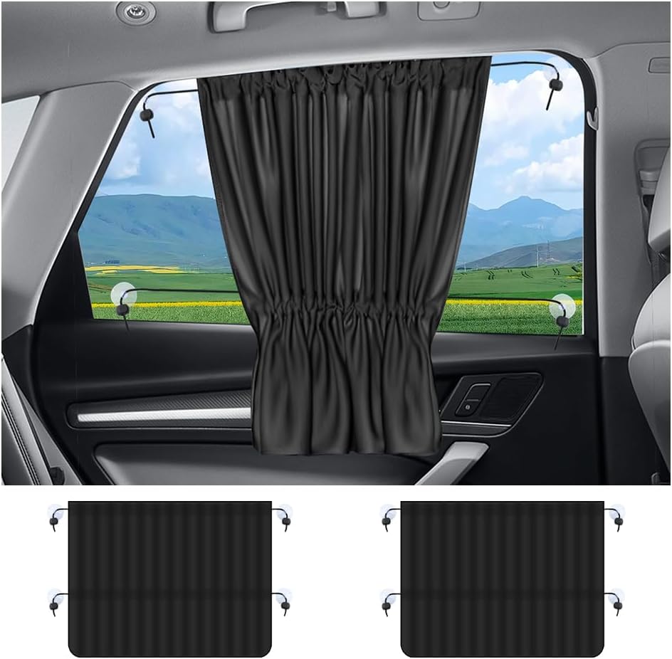 Amazon.com: Car Side Window Curtain, 2Pcs Removable Slidable Car ...